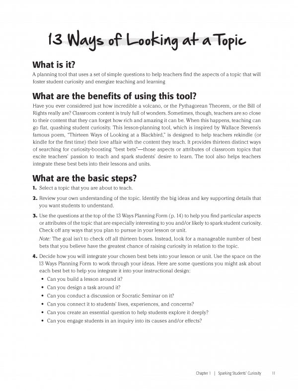 Tools for Igniting Curiosity | Silver Strong & Associates / Thoughtful ... Tools for Igniting Curiosity | Silver Strong & Associates / Thoughtful ...