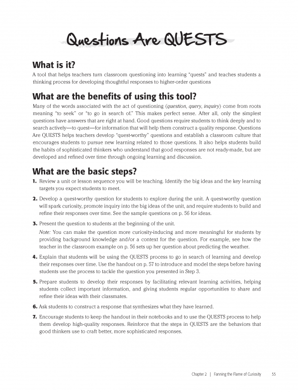 Tools for Igniting Curiosity | Silver Strong & Associates / Thoughtful ...